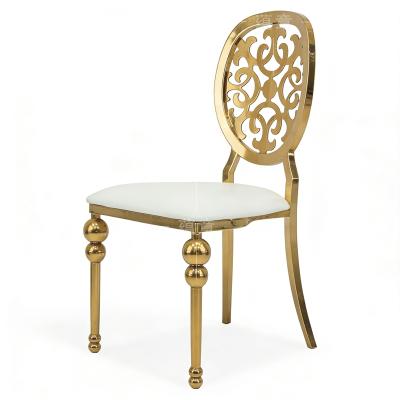 China European Luxury Dining Chair Modern Design Stainless Steel Leather PU Material Durable for Outdoor Banquets Restaurants for sale