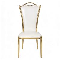 China Modern Stainless Steel Dining Banquet Chairs White PU Grey Seat for Outdoor Living Room Commercial Hotel Apartment Home for sale