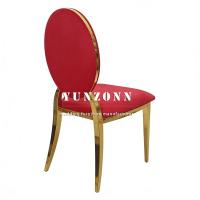 China New Model Royal Gold Wedding Round Back Chairs Stainless Steel with Red Velvet Modern Style Outdoor Events Hotels Bars Party for sale