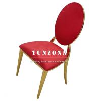 China New Model Royal Gold Wedding Round Back Chairs Stainless Steel with Red Velvet Modern Style Outdoor Events Hotels Bars Party for sale