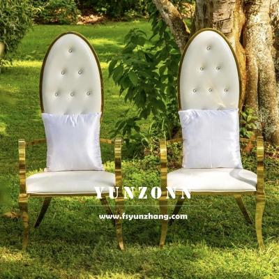 China Luxury Modern Gold Stainless Steel King Throne Chair for Hotel Villa Outdoor Events-Bride & Groom Wedding Chair for sale