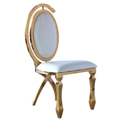China Modern Luxury Metal Gold Wedding Chairs for Apartment and Villa Events Stainless Steel Construction for sale
