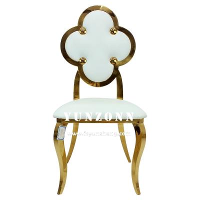 China Modern Gold Dining Chair High Quality Leather and Fabric Banquet Chair for Dining Room or Hotel for Outdoor Living Room Use for sale