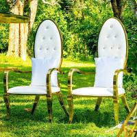 China Modern Stainless Steel Metal Throne King and Queen Chairs Wedding Empress Chair for Events Banquets Hotels for sale