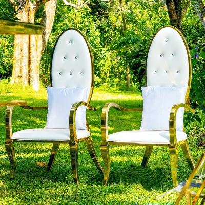 China Modern Stainless Steel Metal Throne King and Queen Chairs Wedding Empress Chair for Events Banquets Hotels for sale