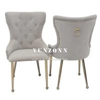 China Latest Style Hotel Furniture Velvet Cushion and Stainless Steel Leg Chair for Wedding Parties and Events for sale