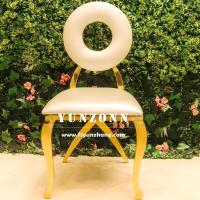 China High Quality Modern Gold Dining Chair Round Back with Stainless Steel for Banquets and Restaurants for sale