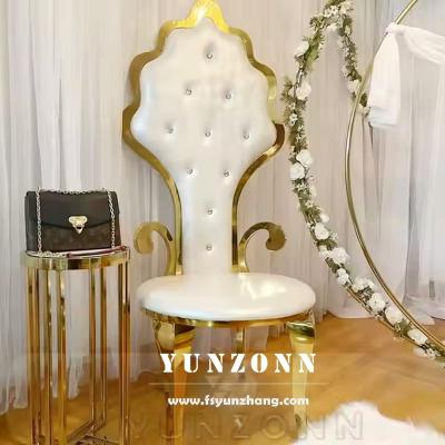 China Leaf Shape Special Royal Design for Hotel Funiture Bride and Groom Throne Couple Chairs with Crystal for Weddings Events Used for sale