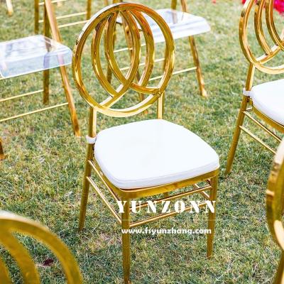 China China Factory Supply Stainless Steel Phoenix Chair in Gold and White for Weddings Banquets Hotels Outdoor Dining Apartments for sale
