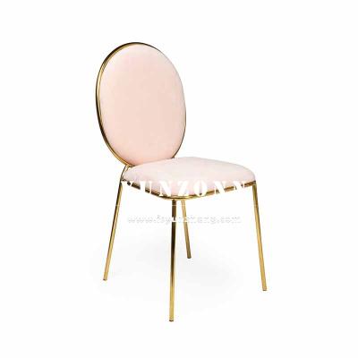 China Round Back Metal Base Brass Stainless Steel Velvet Chairs Modern Dinning Chair Luxury Restaurant Chairs for sale