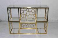 China Antirust Stainless Steel Console Table Tubular Stylish Tea Table Decorative For Living Room for sale