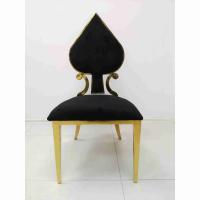 China Poker Heart Banquet Dining Chair Black Color Stainless Steel Frame for sale