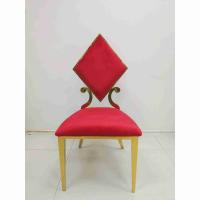 China Prismatic Poker Wedding Banquet Chair Red Color Stainless Steel Frame for sale