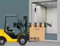 China Traction VVVF Painted Steel Cargo Elevator Freight Elevator With Checkered Plate Floor Door Holding Button For Warehouse for sale