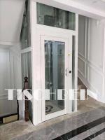 China Golden Color Steel Structure Shaft Residential Building Home Elevators 300kg 320kg 400kg 3-5 Stops 0.5m/s Low Noise for sale