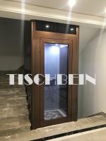 China VVVF Drive EN115 Marble Floor Low Pit Home Lift Elevator 1.0m/s 0.5m/s 300kg -450kg Steel Structure Hoistway Glass Cabin for sale