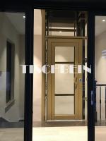 China 0.4m/s 5 Person VVVF Residential Home Elevator Stainless Steel Cabin Automatic Center Door Opening  For Private House for sale