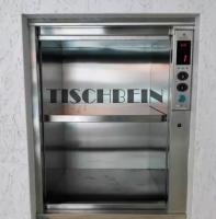 China Hairline St St Industrial Floor Type Fire Rated Dumbwaiter 200kg 300kg With Hinged Door 2-Panels Up Sliding Sealed Door for sale