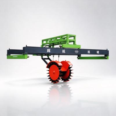 China Large Span Wheel Disc Compost Turner for Deep Turning Organic Waste with Intermediate Chain Transmission for sale