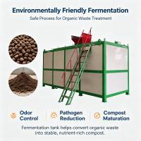China Fully Automatic PLC + Touch Screen Horizontal Fermentation Tank for 80℃ to 110℃ High-Temperature 10-Hour Harmless Treatment of Organic Waste for sale