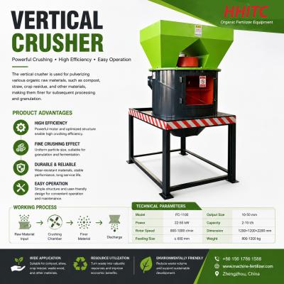 China Vertical Fertilizer Crusher Machine with Hard Alloy Blades for High Moisture Organic Material and Compact Structure for sale