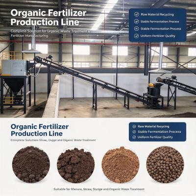 China High-quality Steel Construction Organic Fertilizer Production Line with Remote & Automatic Control and Closed Type Design for sale