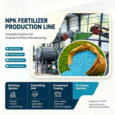 China NPK Fertilizer Production Line Integrated System for Continuous Compound Fertilizer Processing and Granule Formation for sale