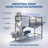 China 304 Stainless Steel Rotary Drum Microfilter with Automatic Backwash and Dual-Stage Separation for Solid-Liquid Separation for sale