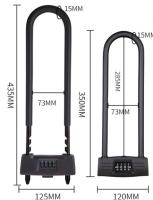 China 4 Digit Combination Long Shank Padlock Long Clasp U Shaped for sale