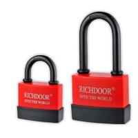 China Mini Red Safety Padlocks Keyed Alike Security Seal Plastic With 3 Keys for sale