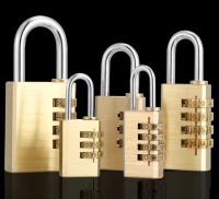China 4 Digit Brass Combination Password Padlock For Bag Luggage Resettable for sale