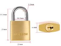 China Sturdy Keyed Small 32mm Brass Padlock Rectangular Hardened Steel for sale