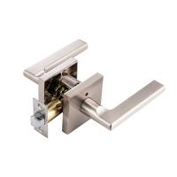 China Cylinder Zinc Alloy Bedroom Bathroom Interior Metal Door Lock Security Privacy Keyless Lever Handle Lock Set for sale
