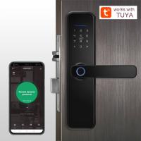 China Aluminum Alloy Anti-Lock Biometric Fingerprint Keyless Tuya Smart Door Lock Electronic Digital Smart Door Lock for sale