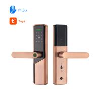 China Electric Digital Smart Volibel Aluminum Alloy Rfid Card Password Code Door Lock Without Fingerprint Tuya Ttlock App for sale