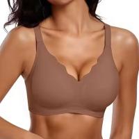 China Breathable Unnoticeable Unshifting Seamless Jelly Sports Bra For Work for sale