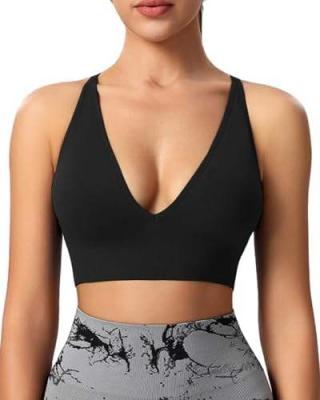 China Elastic Criss-cross Translucent Breathable Jelly Push Up Bra For Yoga Pilates for sale