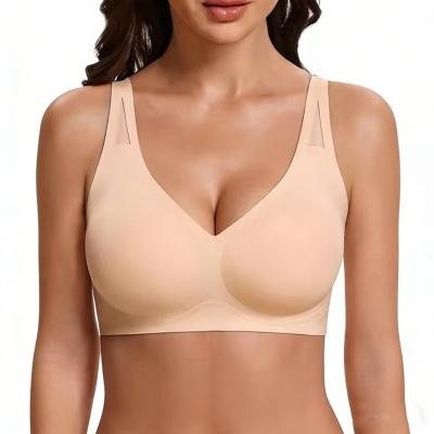 China Bare Supportive Wireless Elastic Jelly Push Up Bra For Lounge Sleep for sale