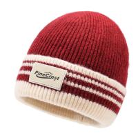 China New Striped Warm Stylish Versatile Knitted Hat For Autumn And Winter for sale