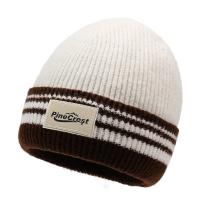 China New Striped Warm Stylish Versatile Knitted Hat For Autumn And Winter for sale