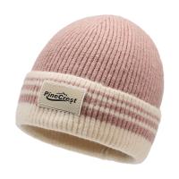 China New Striped Warm Stylish Versatile Knitted Hat For Autumn And Winter for sale