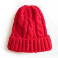 China Classic Cable - Knit Thickened Beanie Pullover Warm Hat For Autumn Winter for sale
