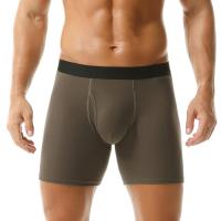 China Versatile Long ‑ Leg Elastic Men's Breathable Boxer Briefs For Gym Workouts for sale
