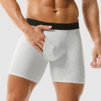 China Versatile Long ‑ Leg Elastic Men's Breathable Boxer Briefs For Gym Workouts for sale