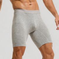 China Long ‑ Leg Elastic microfiber Men's Breathable Boxer Briefs For Gym Workouts for sale