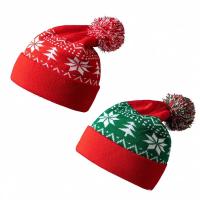 China Festive Pom-Pom Knitted Hat with Warm Windproof Fit and Soft Skin-Friendly Material for Winter for sale