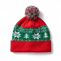 China Festive Pom-Pom Knitted Hat with Warm Windproof Fit and Soft Skin-Friendly Material for Winter for sale