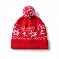 China Festive Pom-Pom Knitted Hat with Warm Windproof Fit and Soft Skin-Friendly Material for Winter for sale