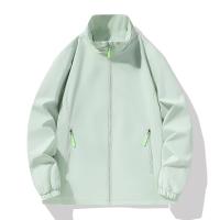 China Stand-Up Collar Windproof Waterproof Polyester Windbreaker Jacket for Outdoor Sports for sale