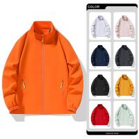 China Stand-Up Collar Windproof Waterproof Polyester Windbreaker Jacket for Outdoor Sports for sale
